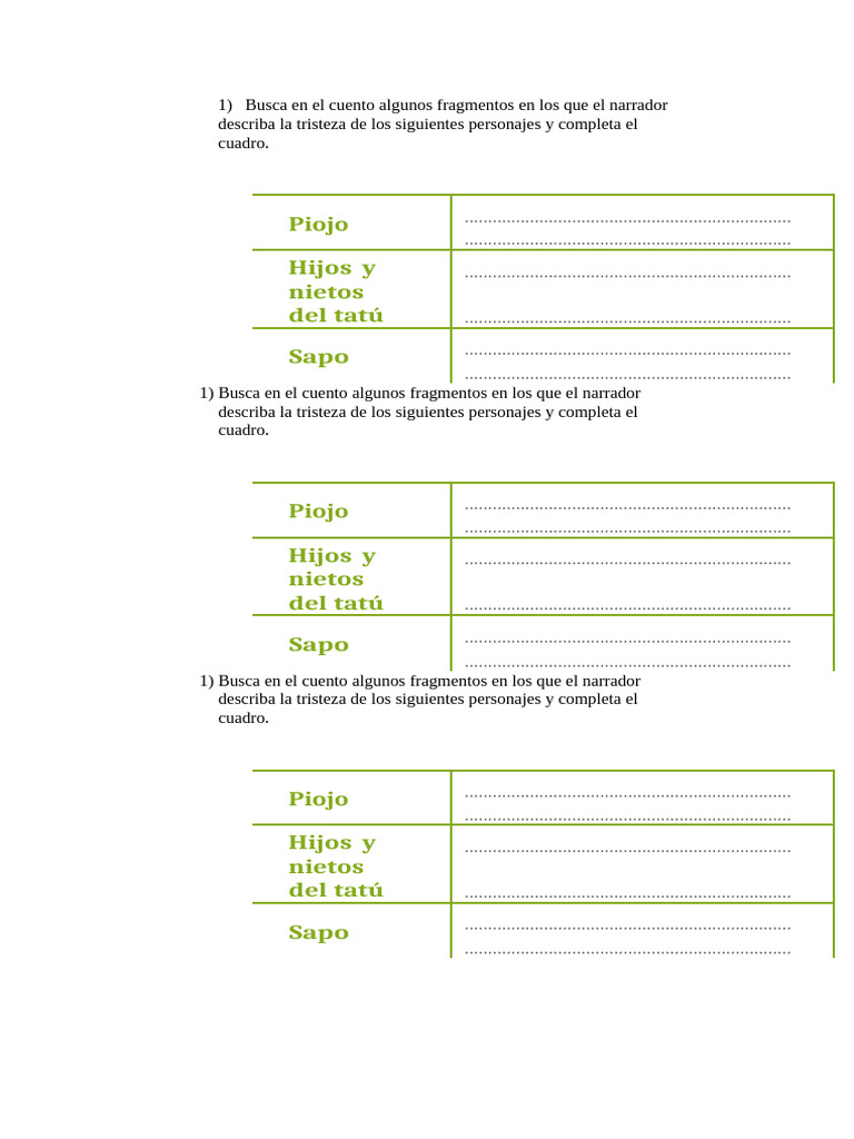 Busca en El Cuento Algunos Fragmentos en Los Que El Narrador Describa ...