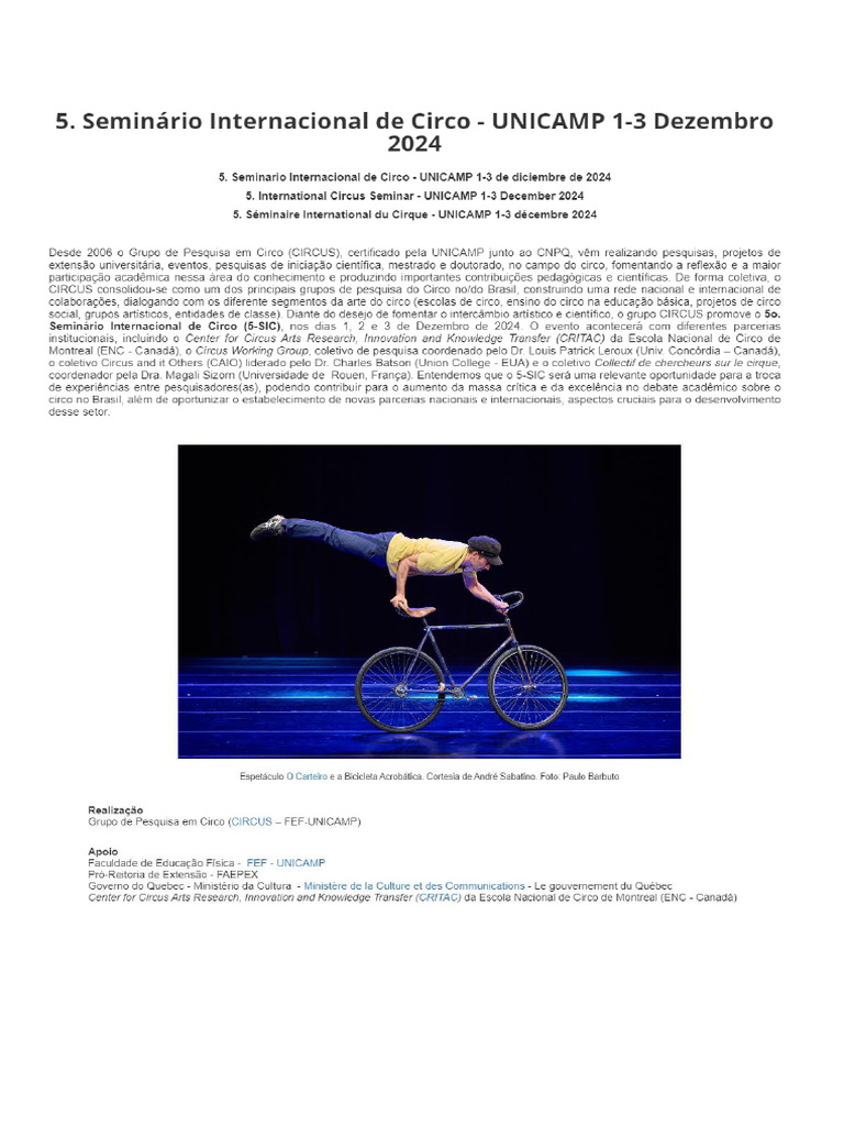 Histórico Do 5º SIC | PDF