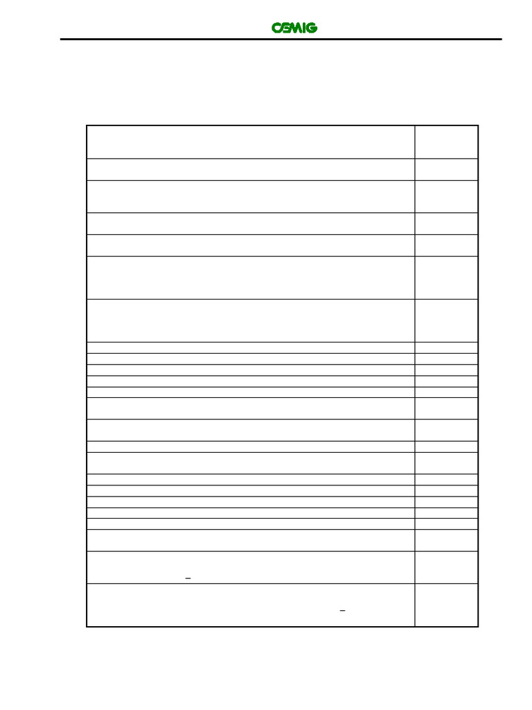 ND-5 - Sumário de Tabelas - CEMIG | PDF