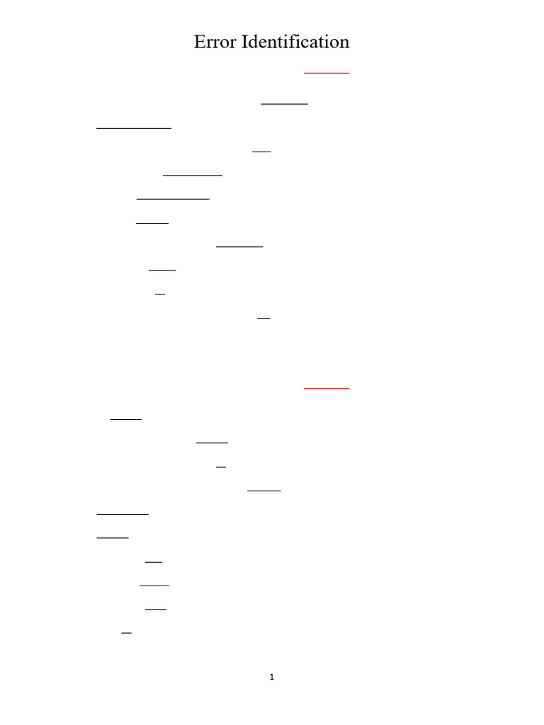 Sep W1 Error Identification | PDF