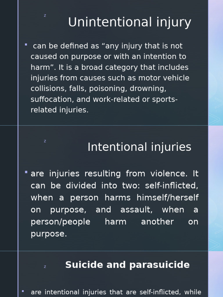 Intentional Injuries | PDF