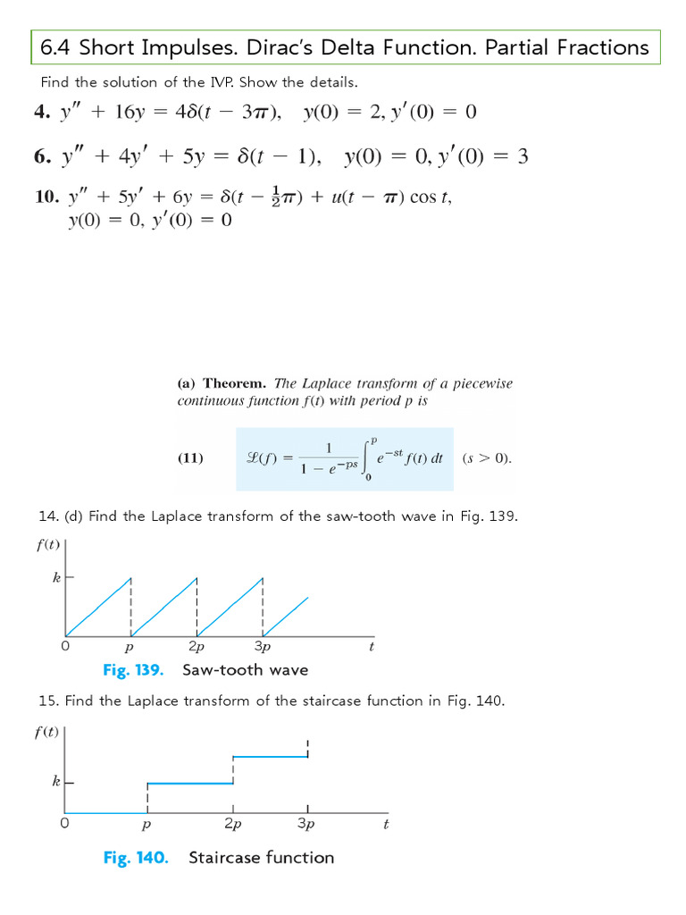 Example - 6 - 4 - Short Impulses. Dirac's Delta Function. Partial ...
