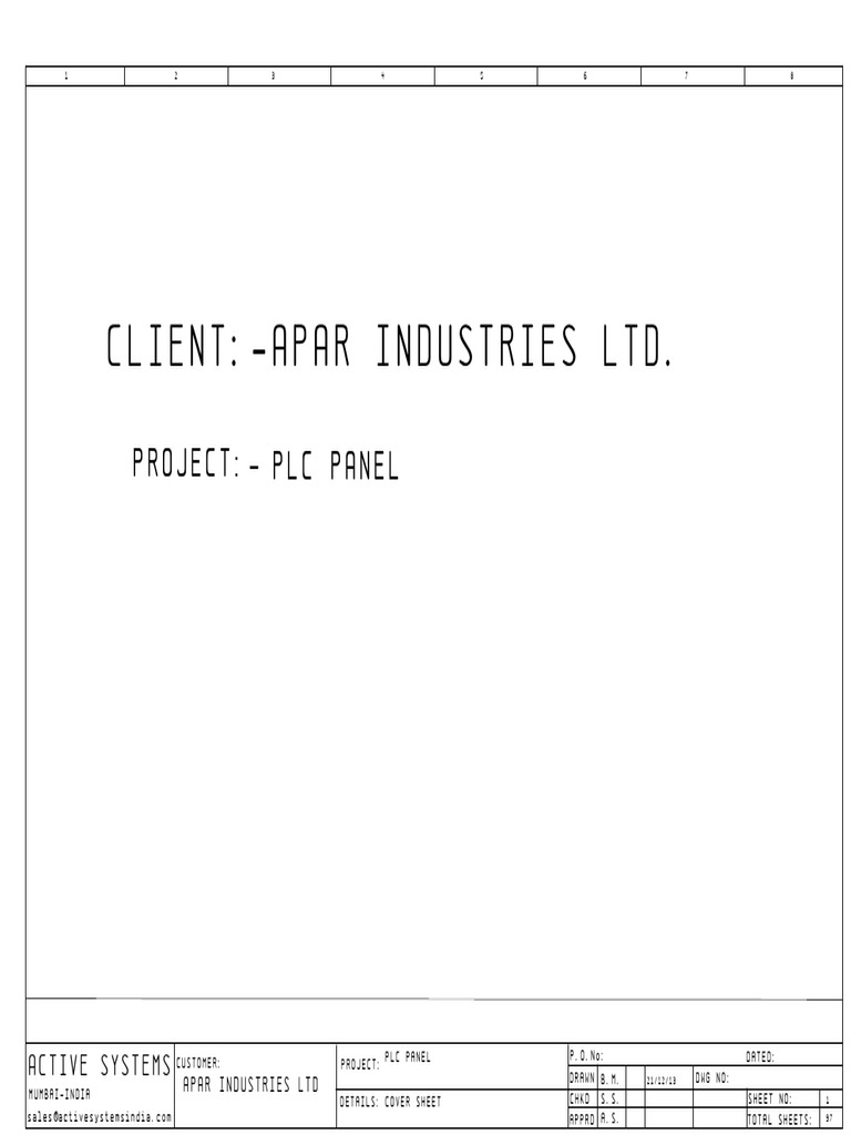 Apar Industries Ltd. PLC Panel Revised DWG | PDF