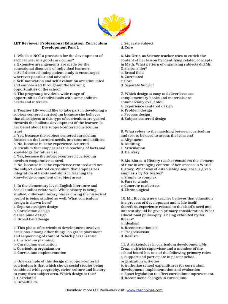 CURRICULUM DEVELOPMENT PART 1 | PDF
