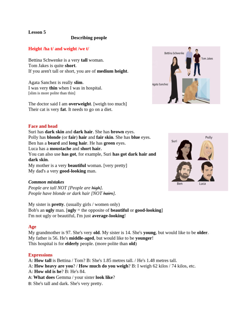 Lesson 5 | PDF | Hair | Blond