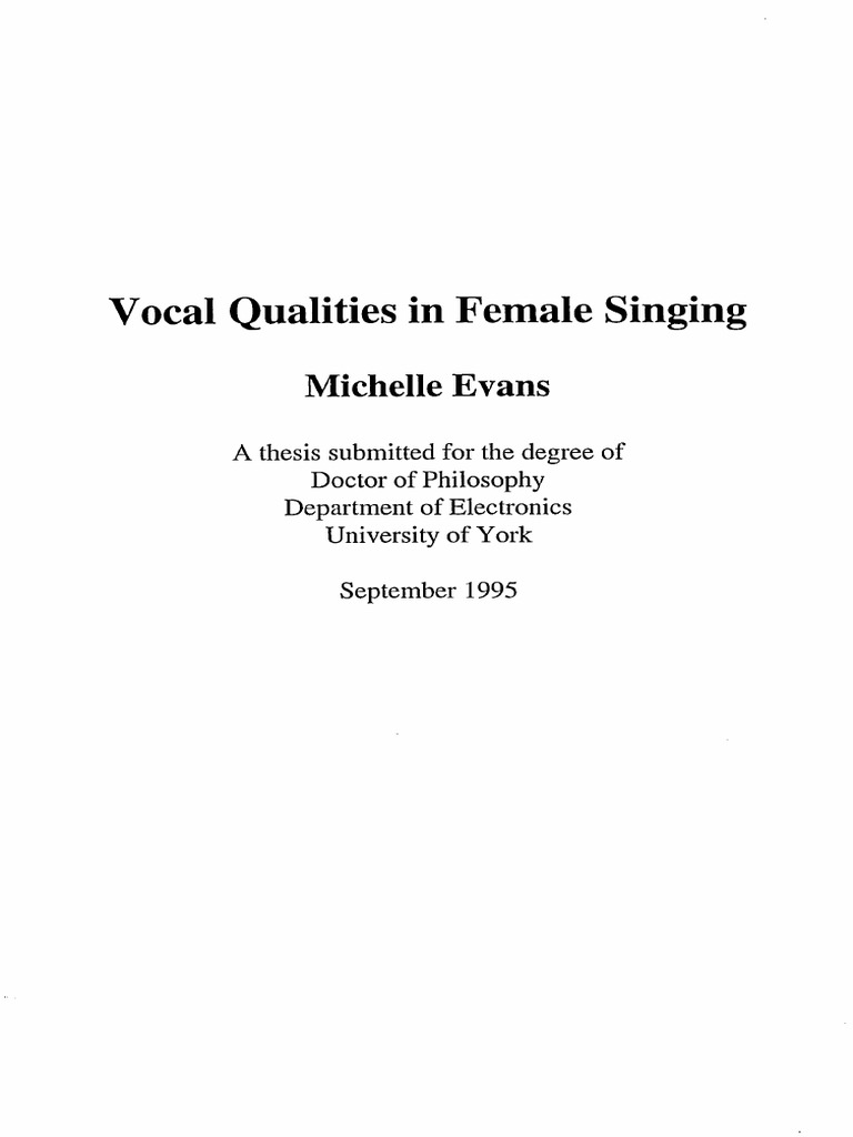 Vocal Qualities in Female Singing | PDF