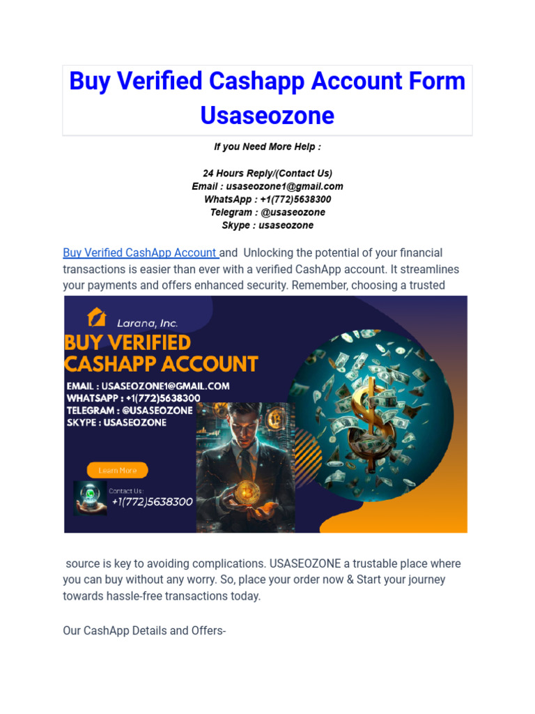 Buy Verified Cashapp Account Form Usaseozone | PDF | Service Industries ...