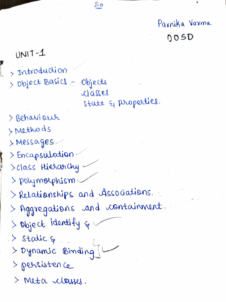 Oosd Unit 1 Pari | PDF