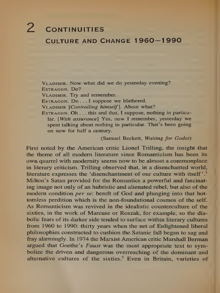 03 Waugh, Patricia. Culture and Change - 1960-1990' | PDF
