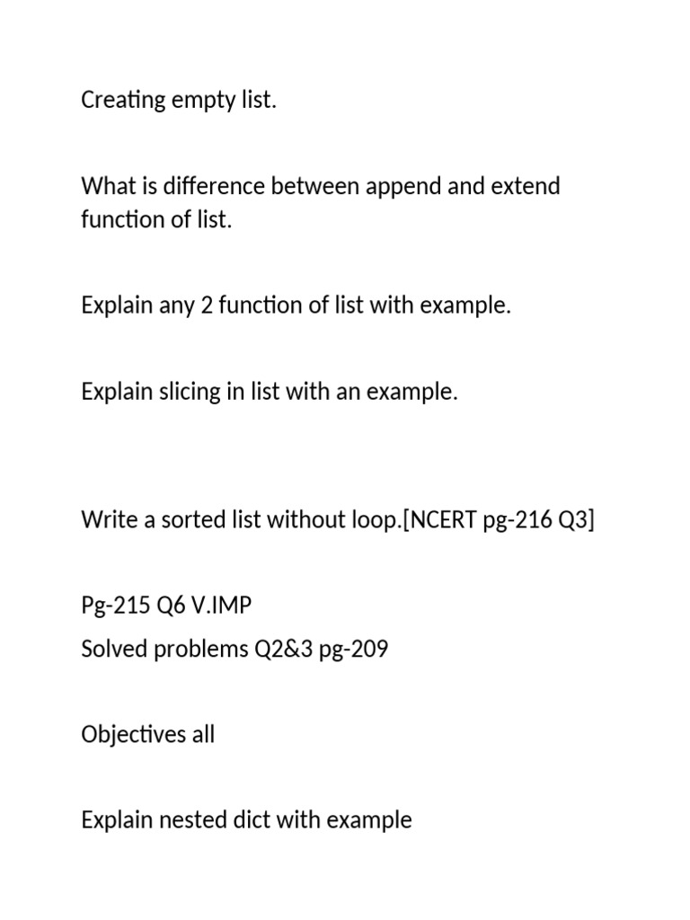 Creating Empty List | PDF