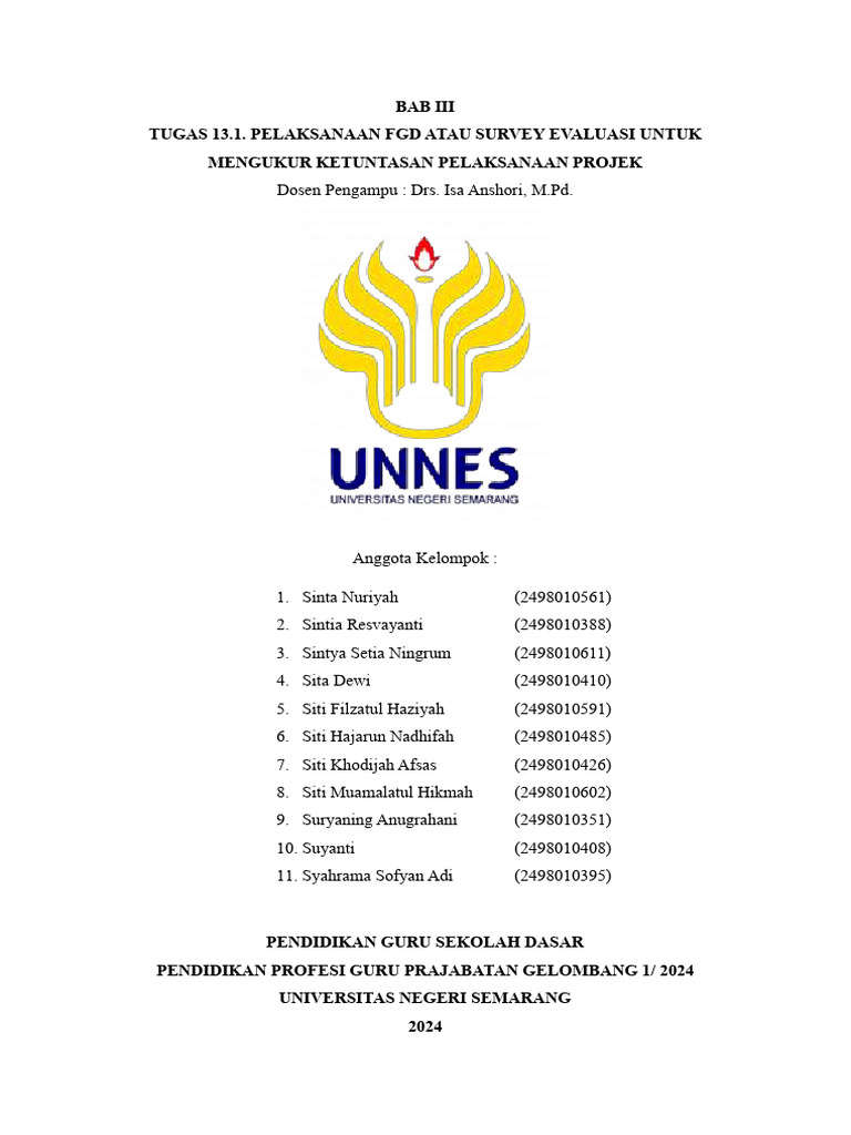 Sintya Setia Ningrum - 2498010611 - PK - Topik 3 - Tugas 13.1. Pelaksanaan FGD Atau Survey ...