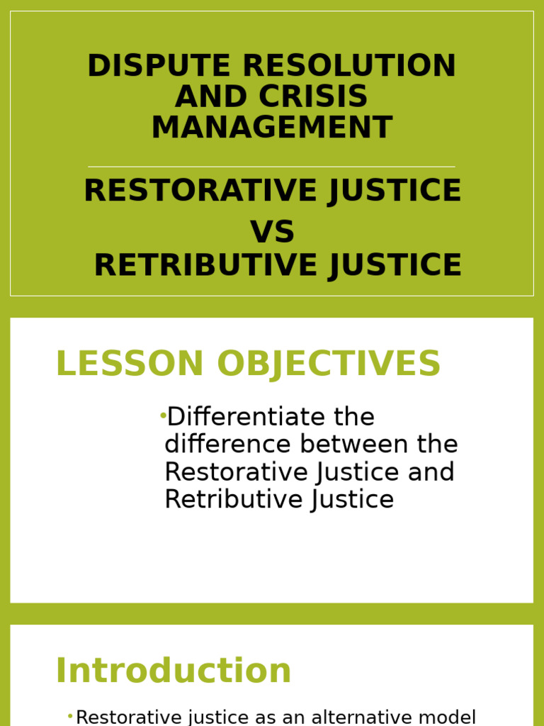 Restorative Vs Retributive Justice 1 | PDF