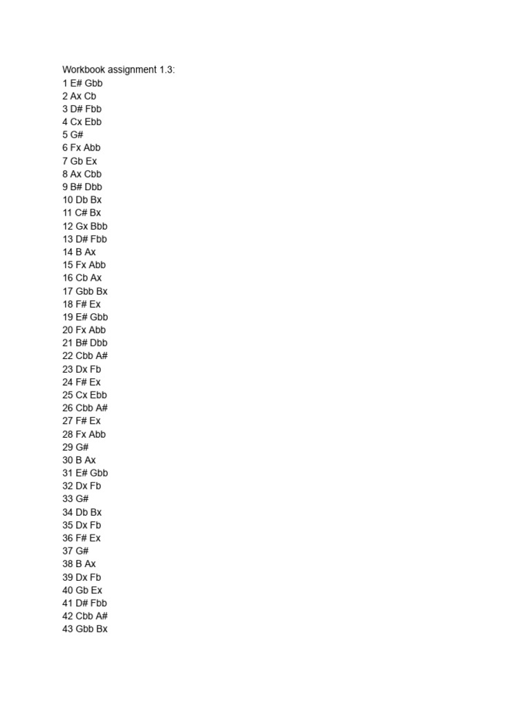 Workbook Assignment 1.3 | PDF