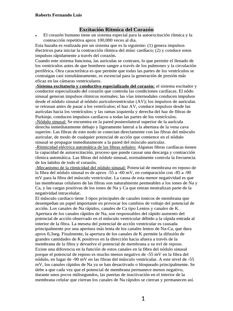 Capitulo 10 Guyton (Excitación Rítmica) | PDF