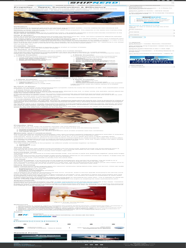 Propeller - Types, Construction & Efficiency - Ship Nerd | PDF