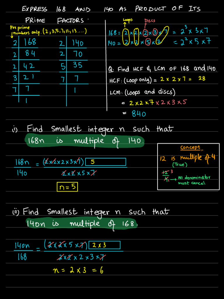 HCF and LCM (3 Marks) | PDF
