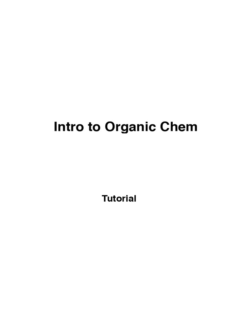 Intro To Organic Chemistry Tutorial | PDF