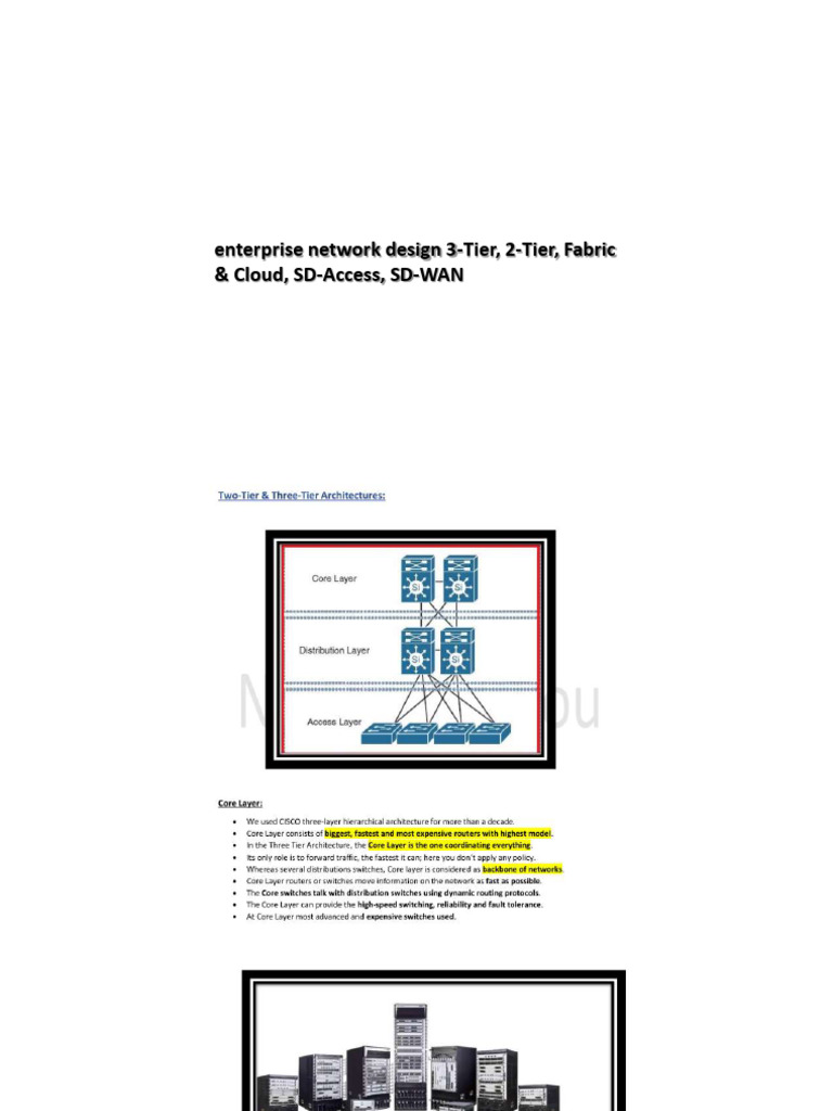 1-Enterprise Network Design 3-Tier, 2-Tier, Fabric & Cloud, SD-Access ...