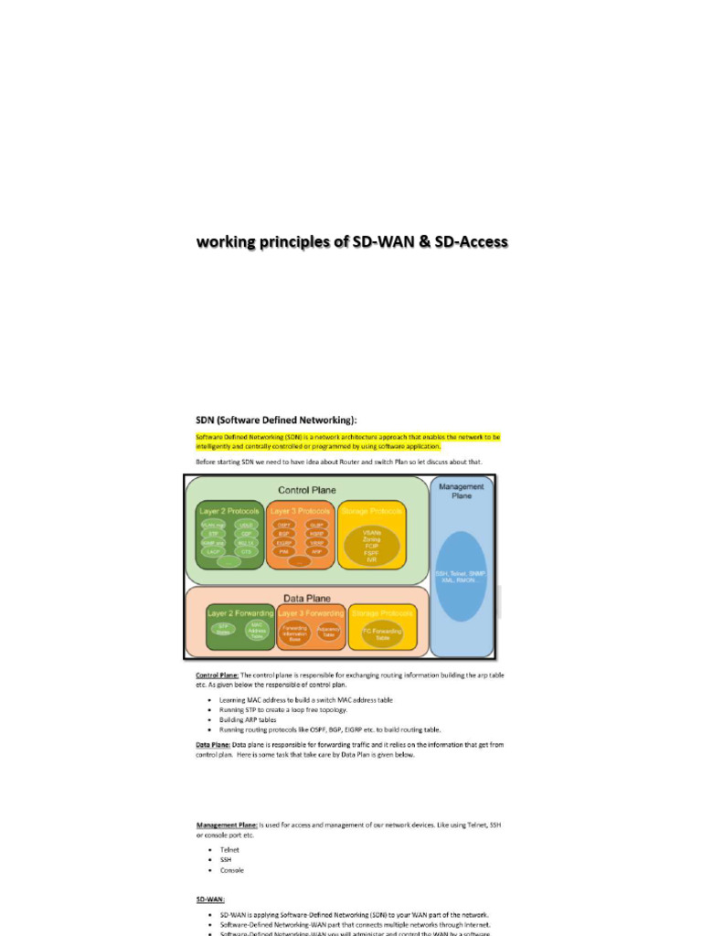 2-Working Principles of SD-WAN & SD-Access | PDF