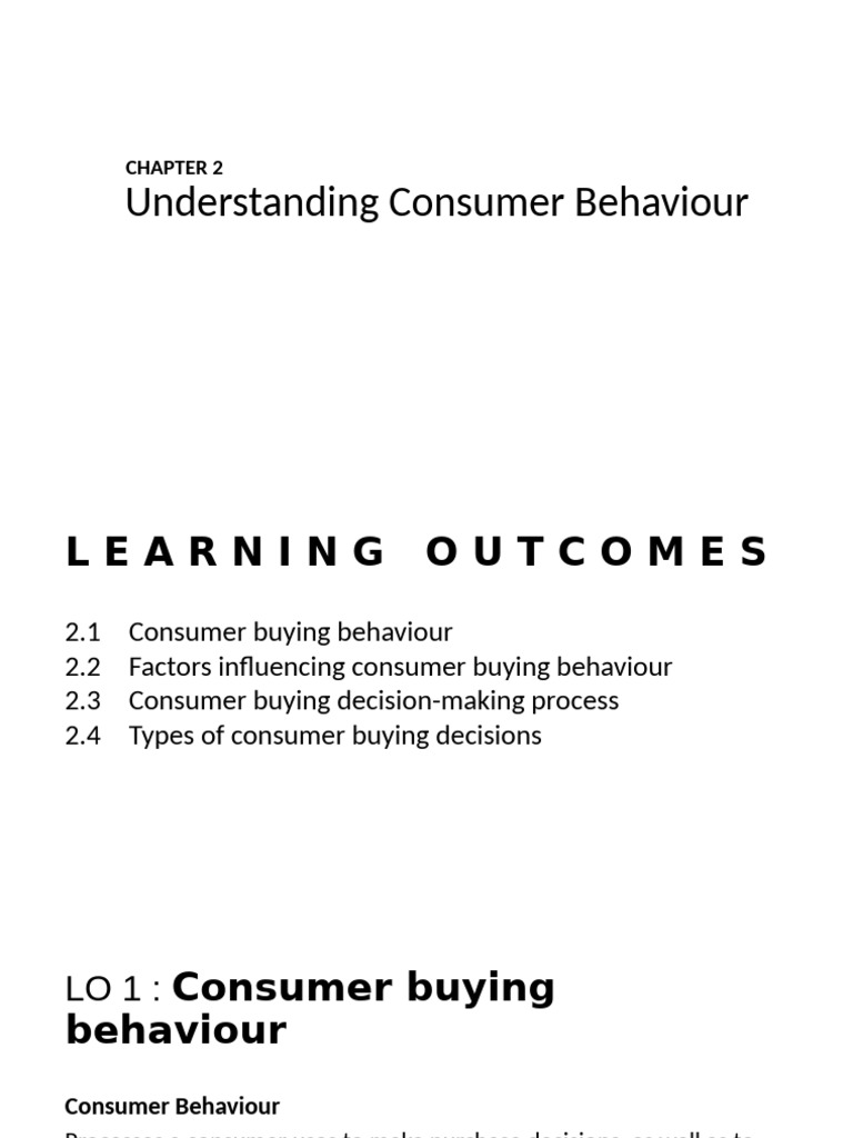 CHAPTER 2_Understanding Consumer Behaviour | PDF