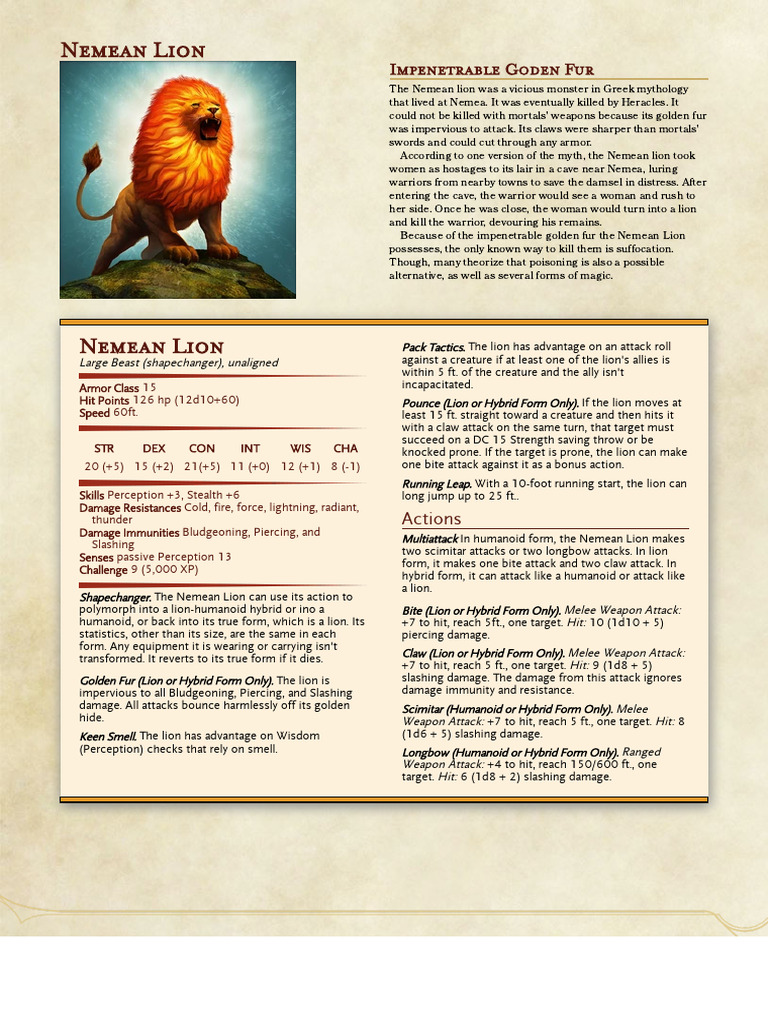 Nemean Lion - The Homebrewery | PDF