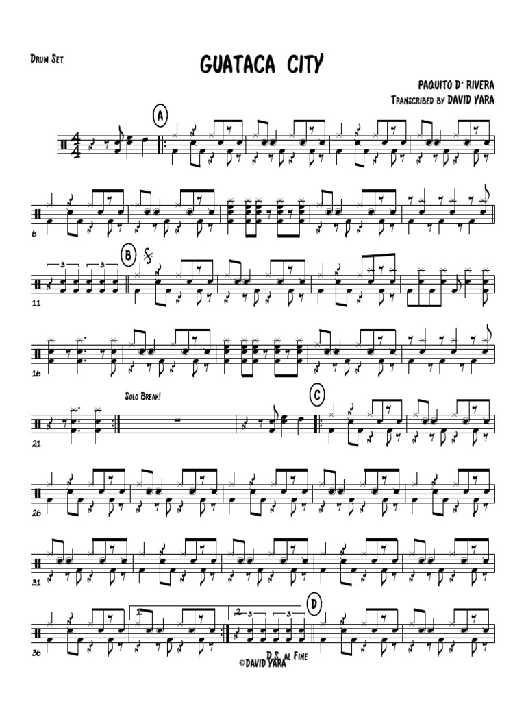 GUATACA CITY SCORE - Drum Set | PDF