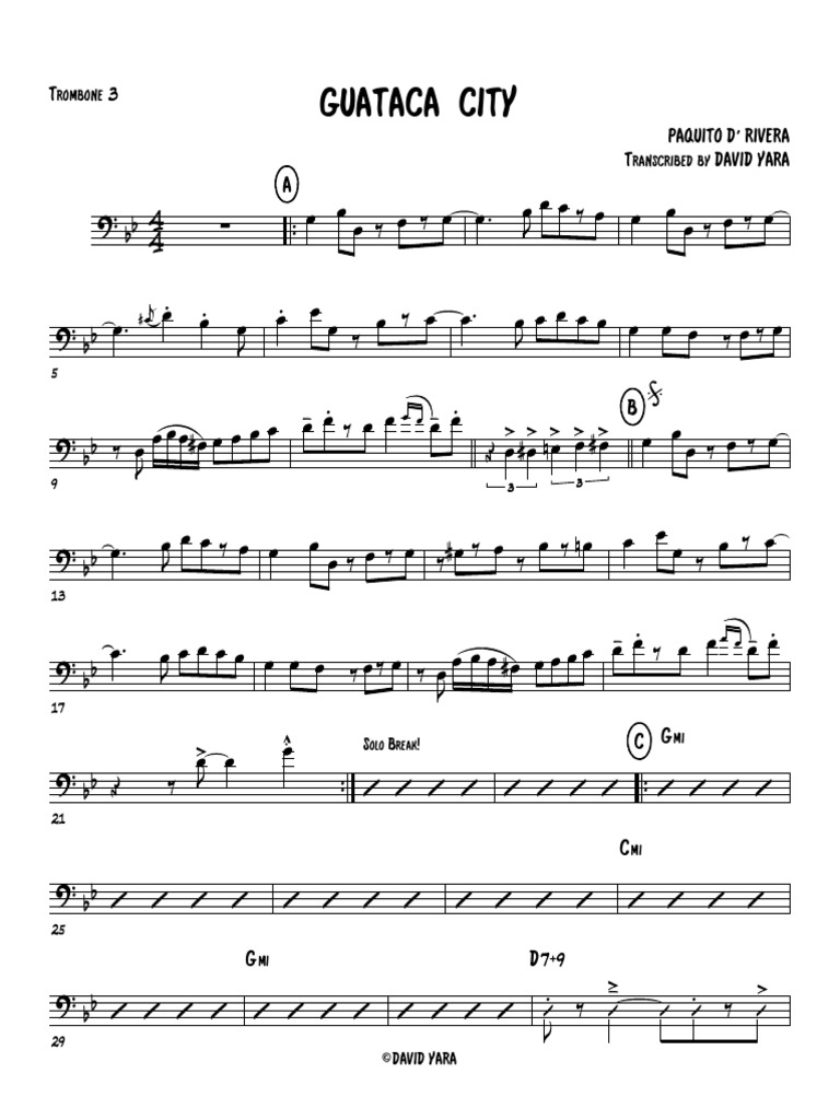 GUATACA CITY SCORE - Trombone 3 | PDF
