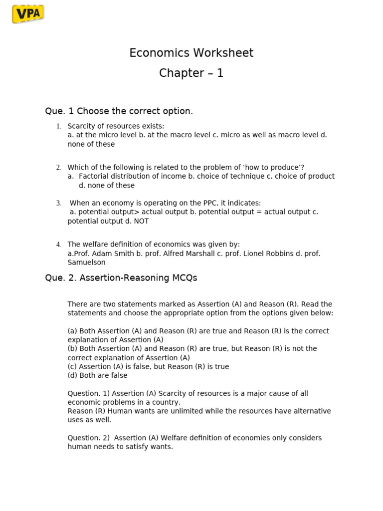 Worksheet 1 | PDF