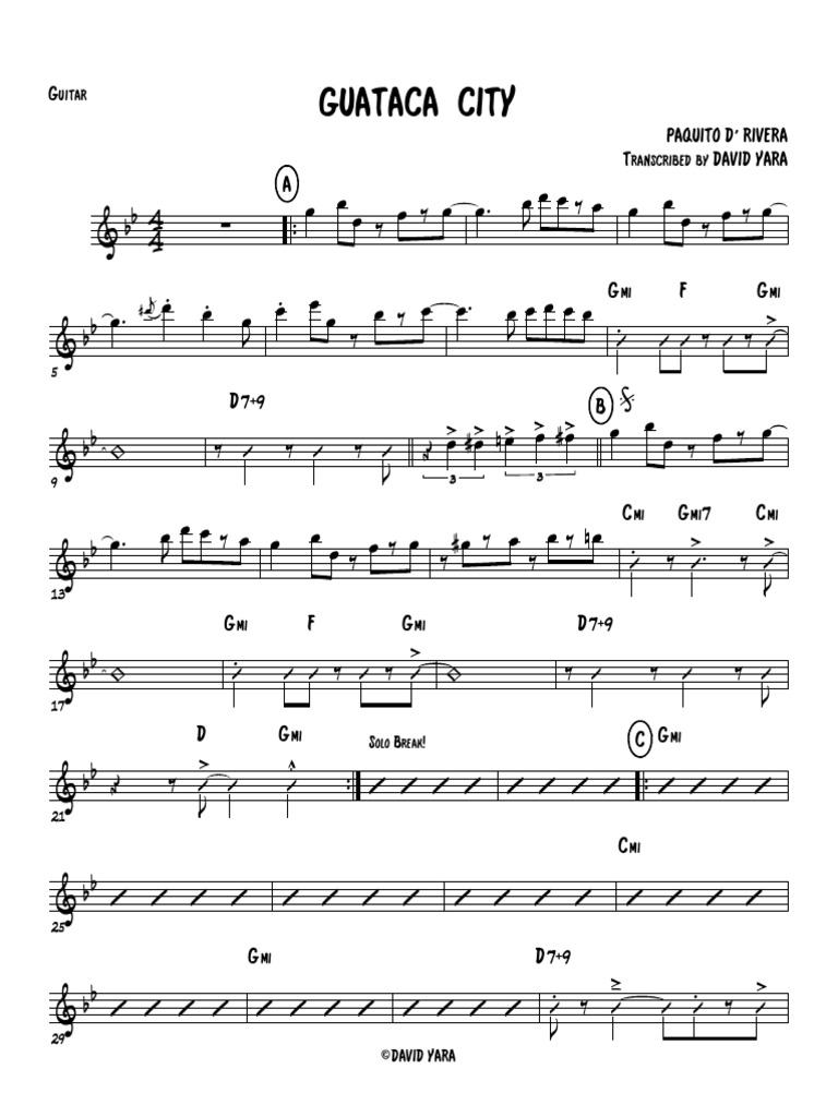 GUATACA CITY SCORE - Guitar | PDF