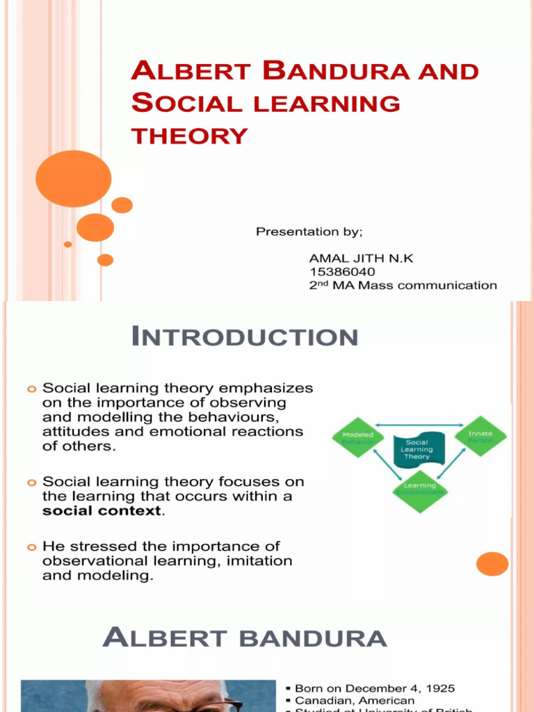 Albert Bandura Social Learning Theory | PDF