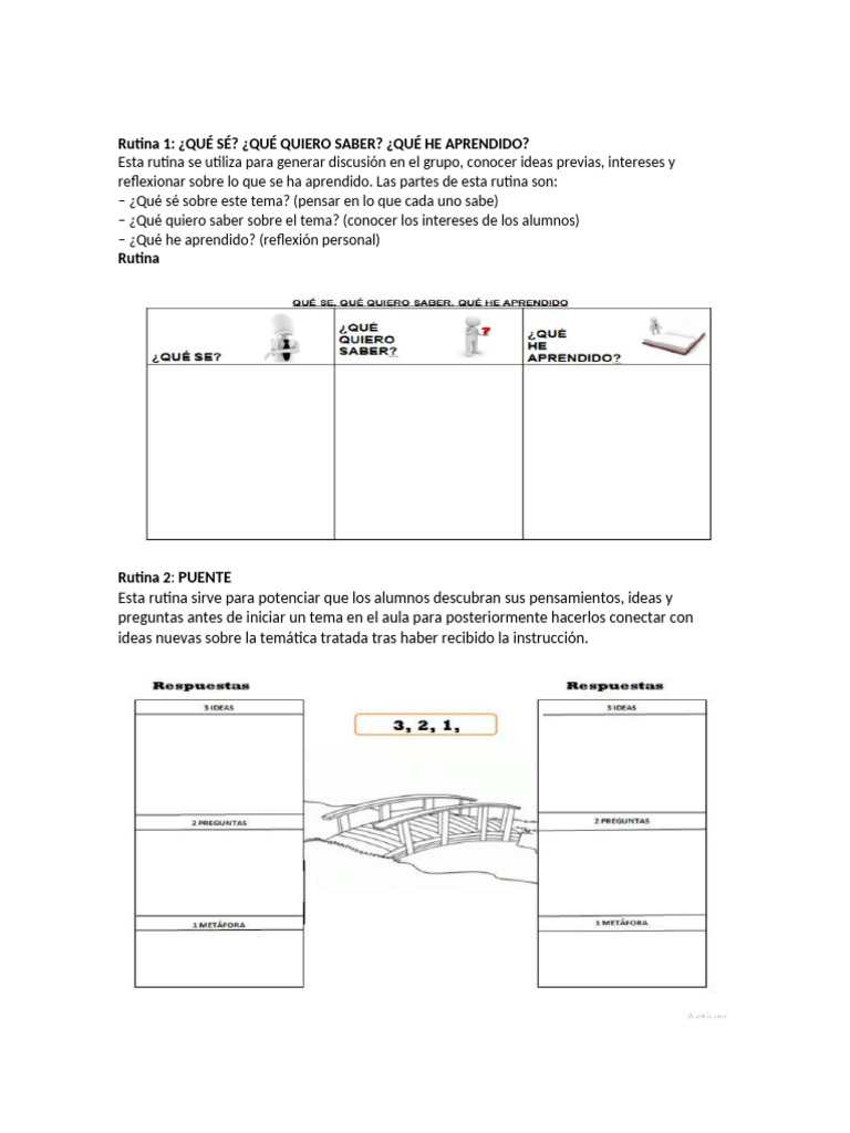 Rutinas de Pensamiento | PDF