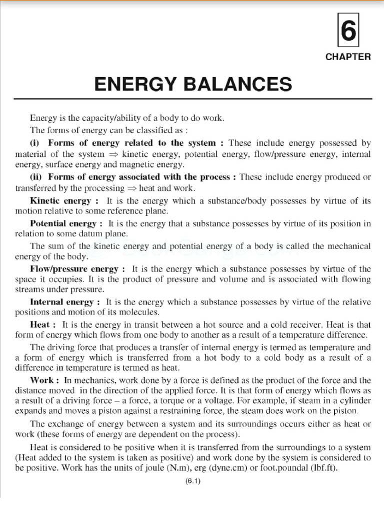 Ch-6 Energy Balances | PDF