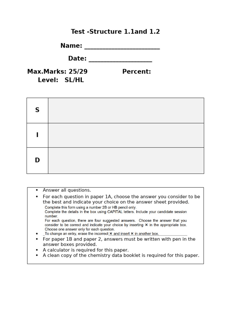 Test S 1.1 - S1.2 | PDF