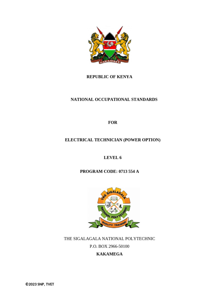 OS Electrical Technician Level 6 (Power Option) | PDF