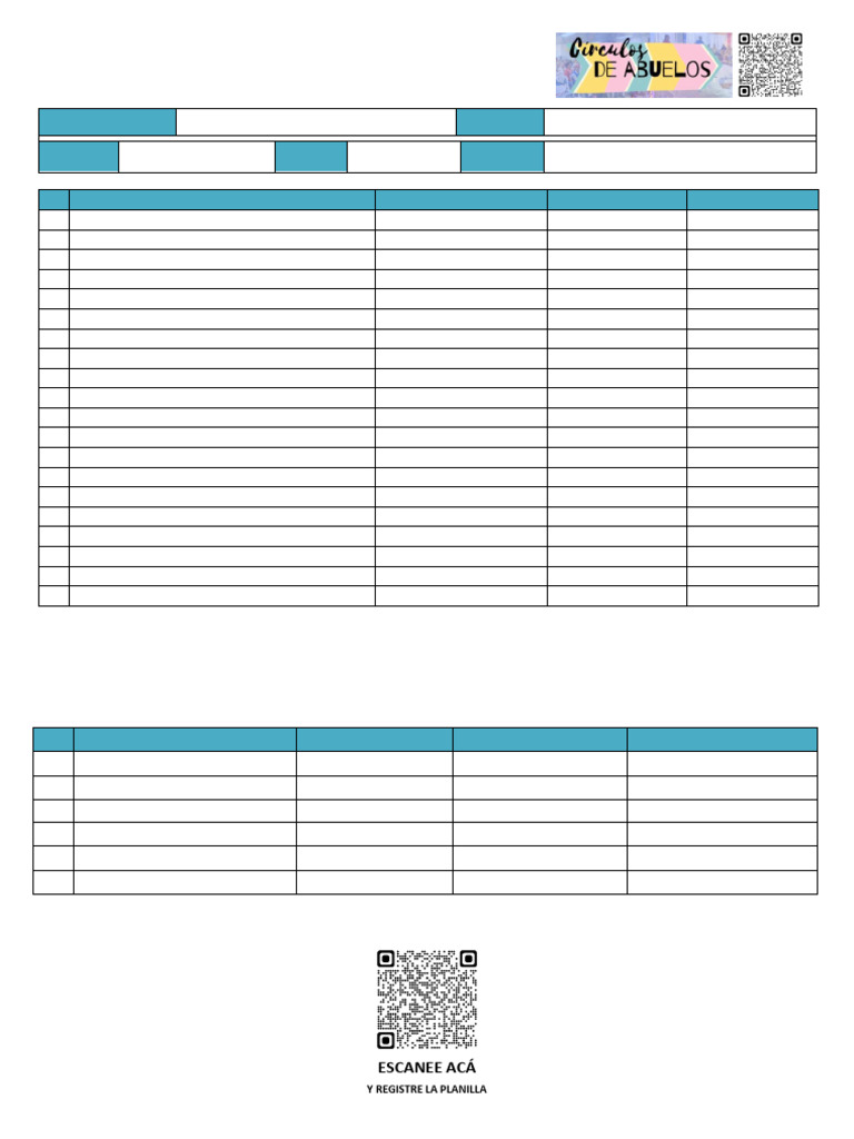 PLANILLA DE CONFORMACIÓN de Circulo de Abuelos 3 | PDF