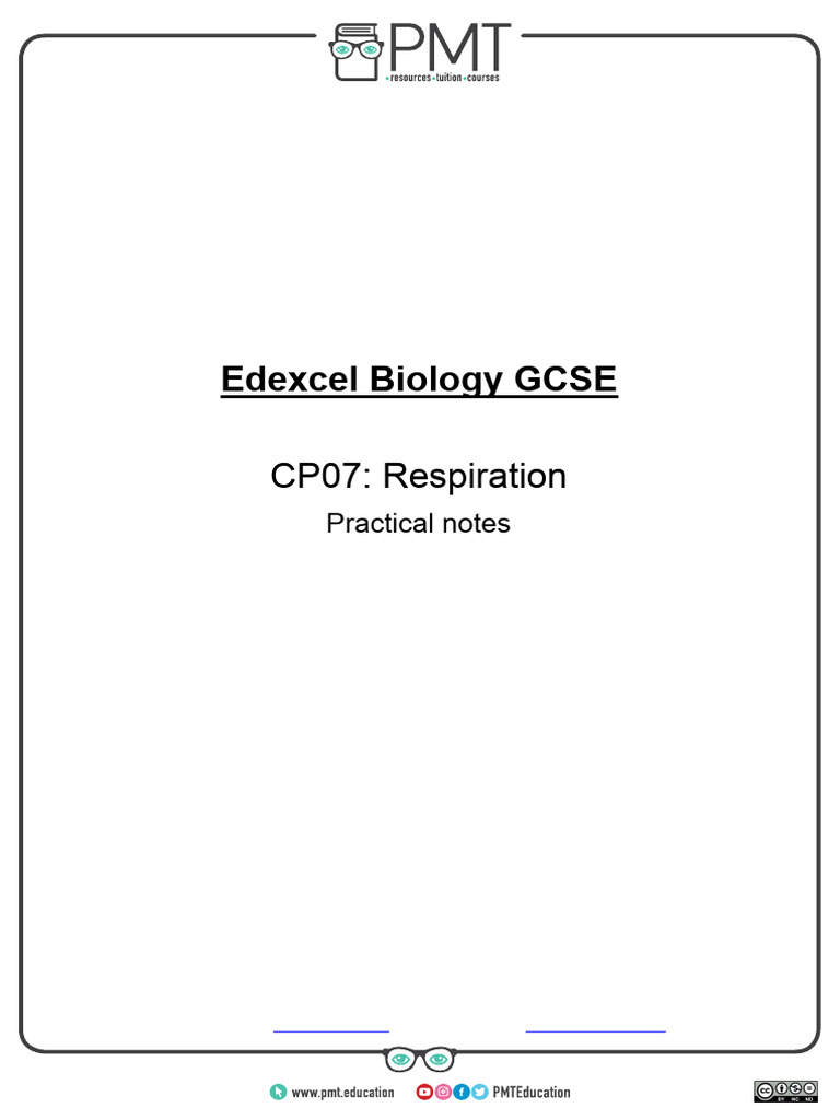 Notes - CP 7 Respiration - Edexcel Biology GCSE | PDF