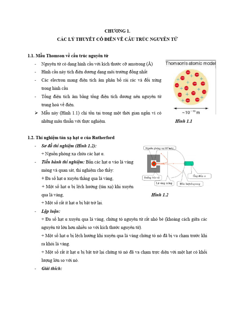 Ch. 1. Cac Ly Thuyet Co Dien Ve Cau Truc Nguyen Tu | PDF