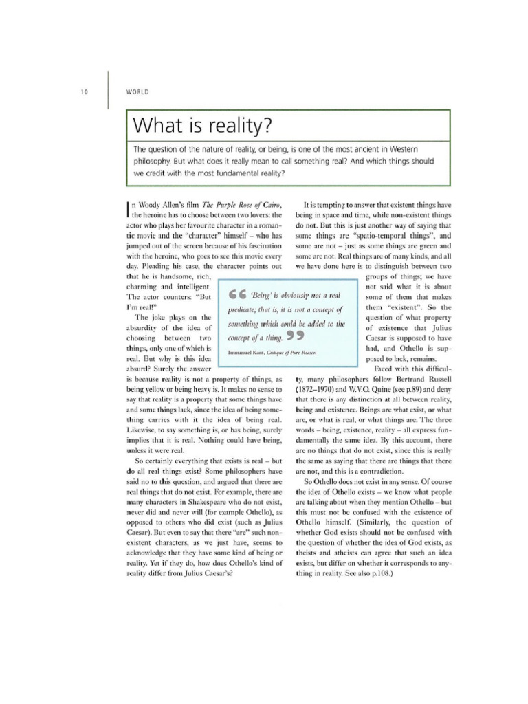 Modified Reality Philosophy Chapter | PDF