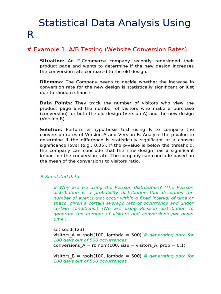 Code - Statistical Analysis | PDF