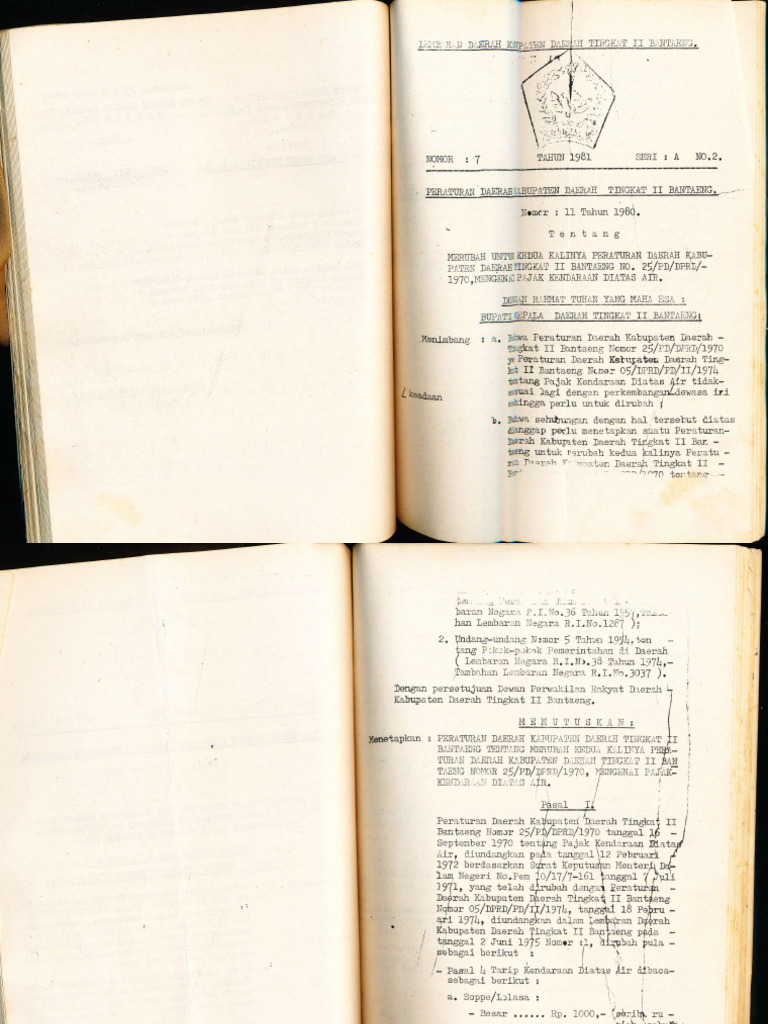 Perda No 11 TH 1980 TTG Merubah Untuk Kedua Kalinya Perda No 25 TH 1970 Mengenai Pajak Kendaraan ...