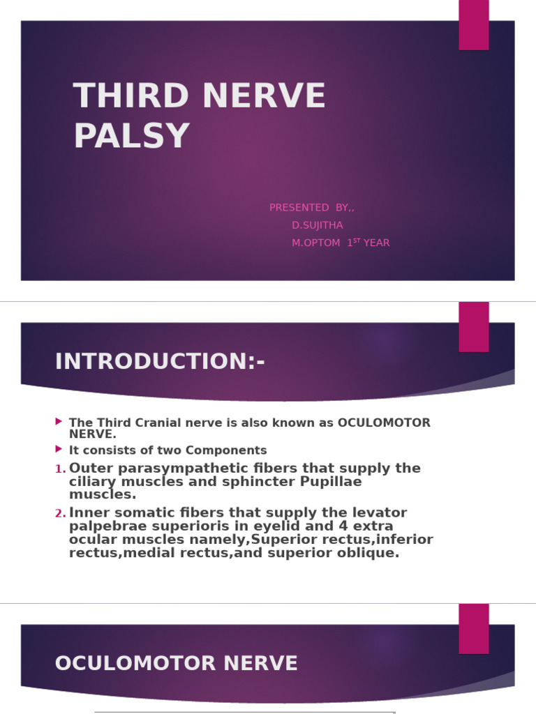 3rd Nerve Palsy | PDF