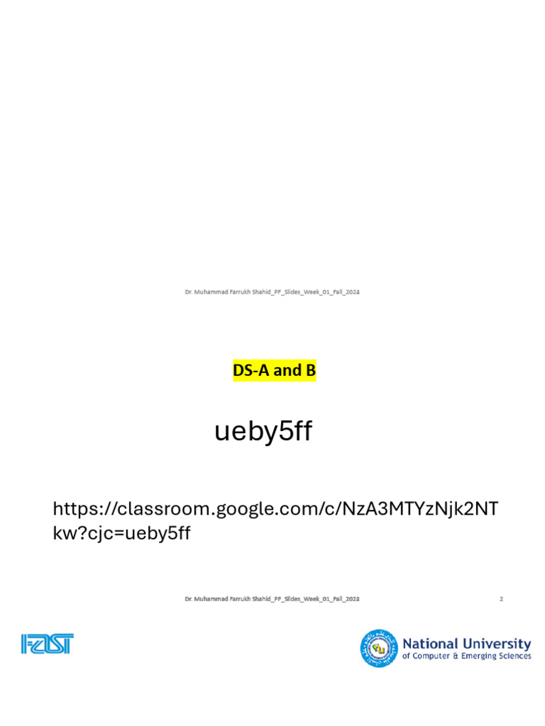 DR Muhammad PF Slides Week 2 | PDF