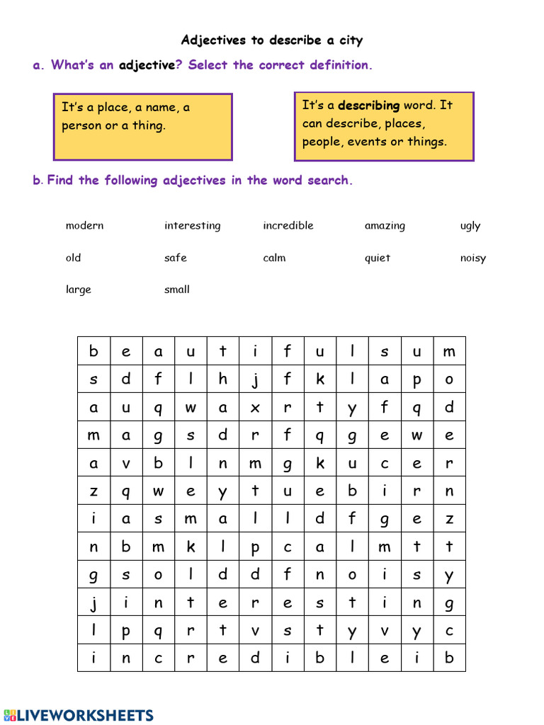 Unit 1 - Lesson 1 - Worksheet adjectives | PDF