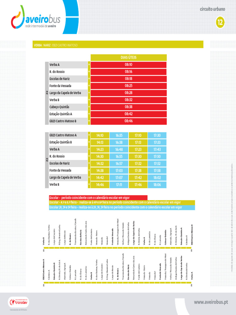 Aveiro Bus Site Horario Linha 297x297 l12 2024 04 0208 | PDF