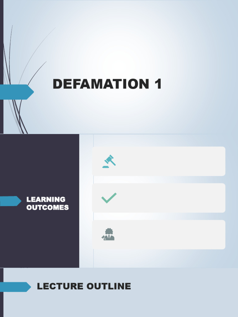 Defamation 1 (Lecture) | PDF