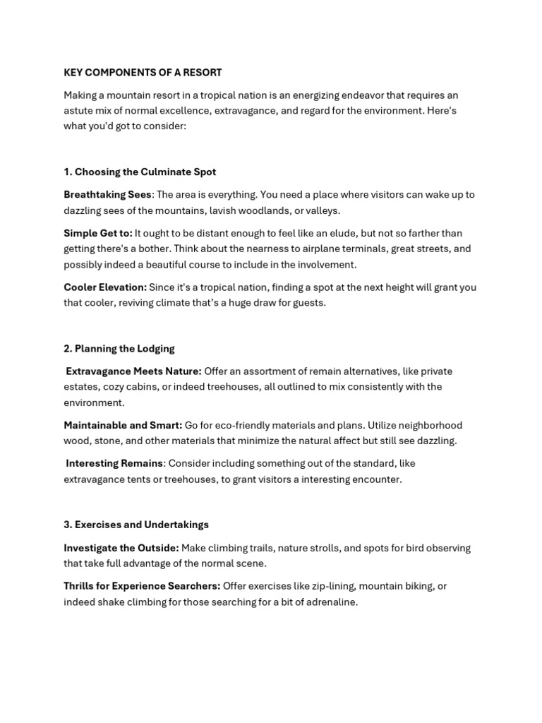 KEY-COMPONENTS-OF-RESORT | PDF