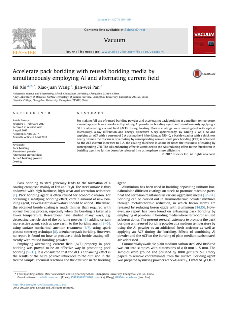 Accelerate Pack Boriding With Reused Boriding Media by | PDF