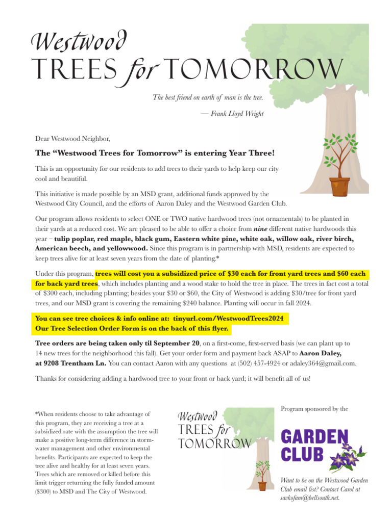 Tree LTR & Order Form - 2024 | PDF | Trees | Beech