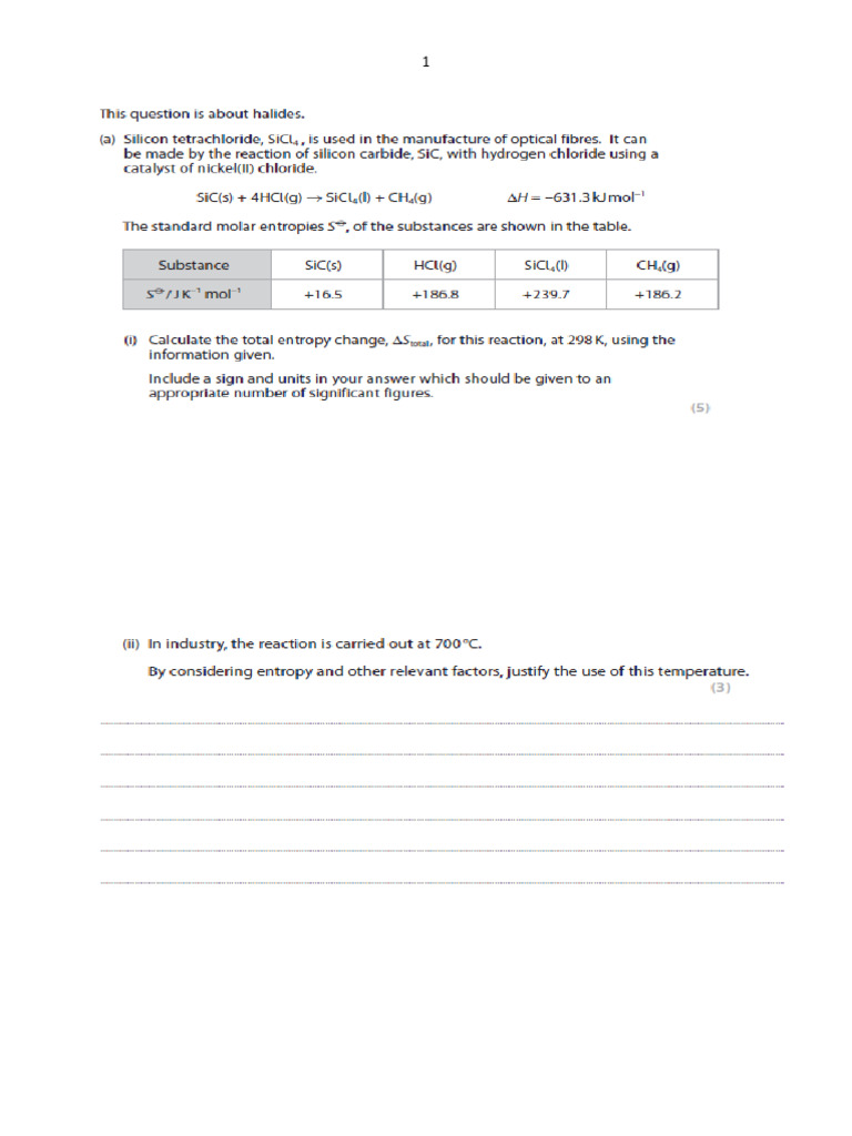 Entropy Practice Questions | PDF