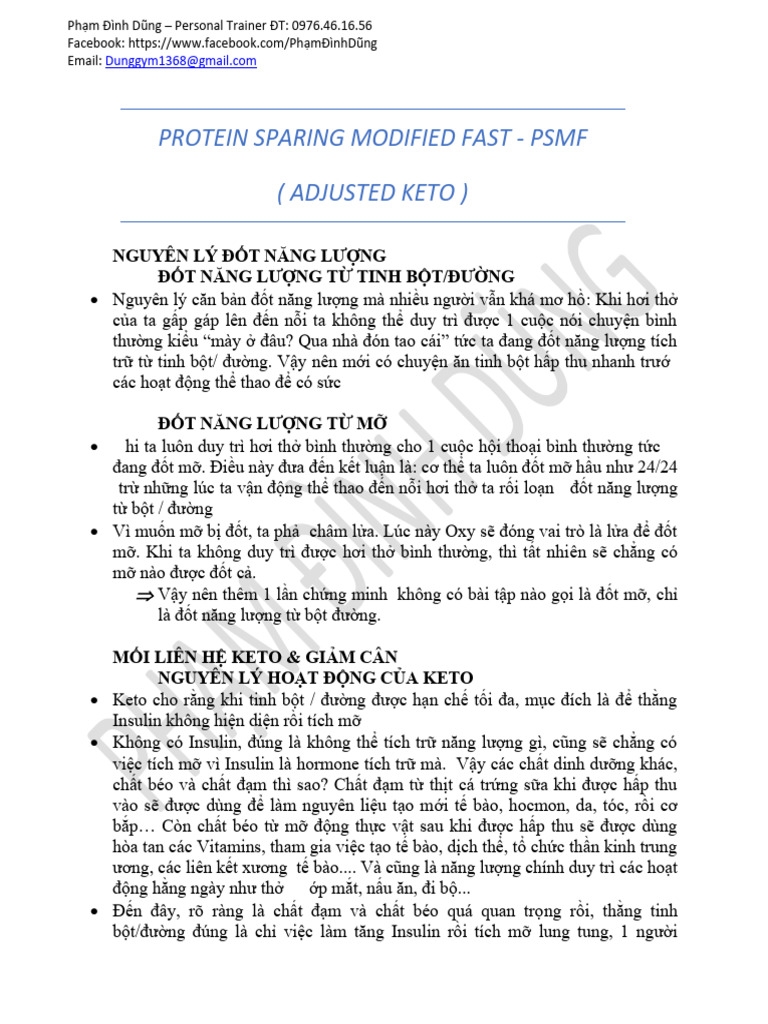 Topic 2 PROTEIN SPARING MODIFIED FAST PSMF | PDF